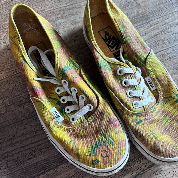 Vans | Shoes | Yellow Sunflower Van Gogh Vans | Poshmark